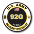 US Army 92G Culinary Specialist MOS Decal