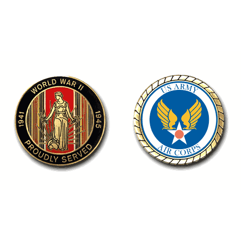 US Army Air Corps World War II Service Challenge Coin - Branch of ...