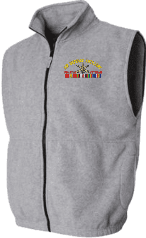 US Army Air Defense Artillery Afghanistan Veteran Fleece Vest - US Army ...