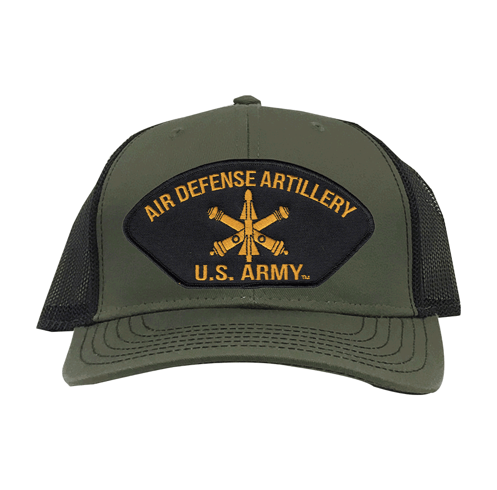 US Army Air Defense Artillery OD Green Mesh Ball Cap - US Army Branch ...