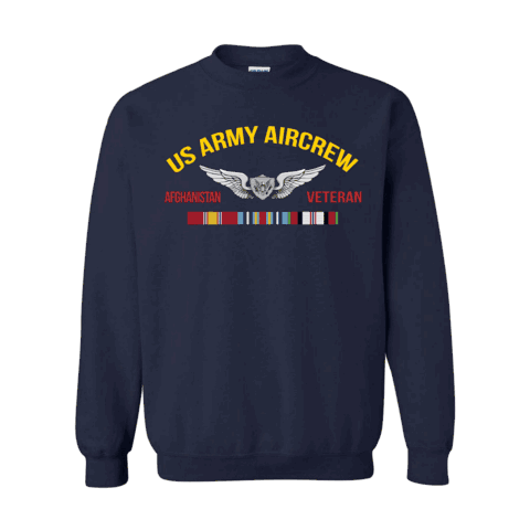 US Army Aircrew Afghanistan Veteran Sweatshirt - US Army Wings Veteran ...