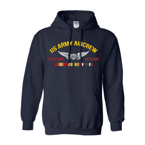 US Army Aircrew Desert Storm Veteran Hooded Sweatshirt - US Army Wings ...