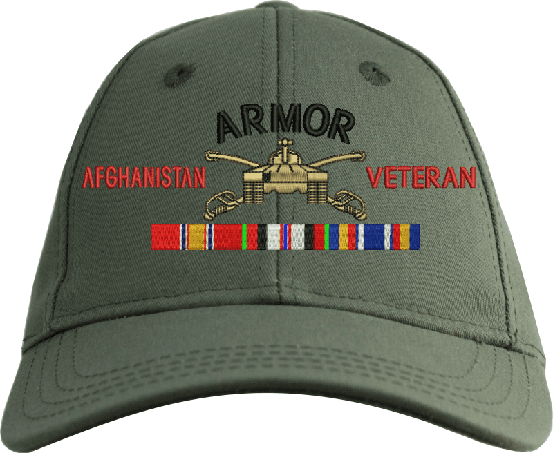 US Army Armor Afghanistan Veteran Embroidered Cap - US Army Branch ...