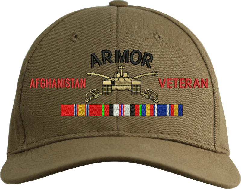 US Army Armor Afghanistan Veteran Embroidered Cap - US Army Branch ...