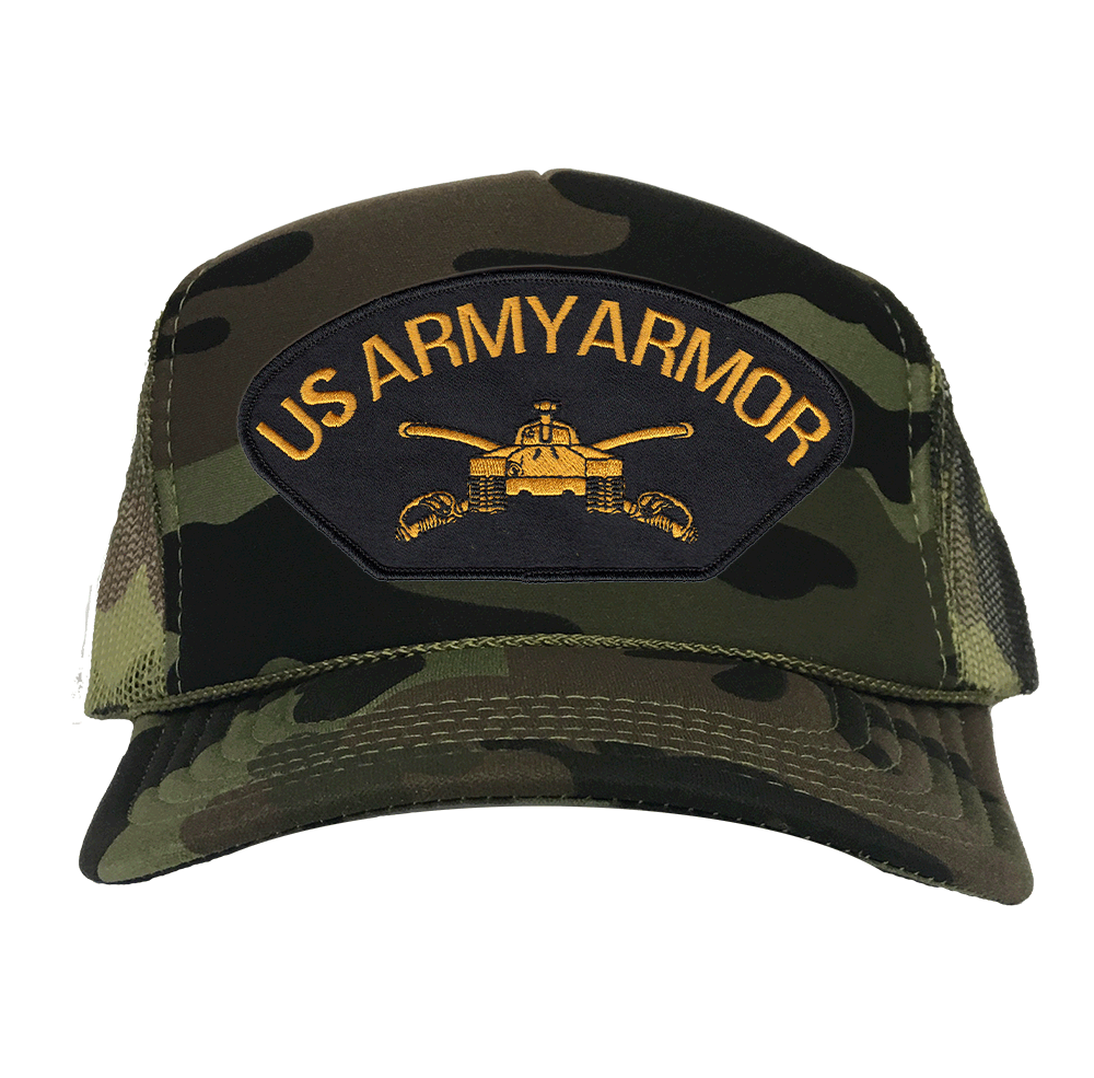 US Army Armor Camo Mesh Ball Cap - US Army Branch of Service Camo Mesh ...