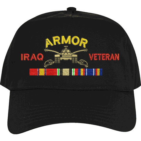 US Army Armor Iraq Veteran Embroidered Cap - US Army Branch Iraq ...