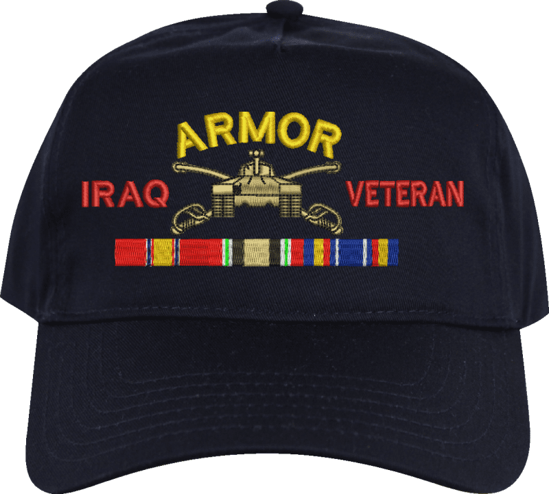 US Army Armor Iraq Veteran Embroidered Cap - US Army Branch Iraq ...