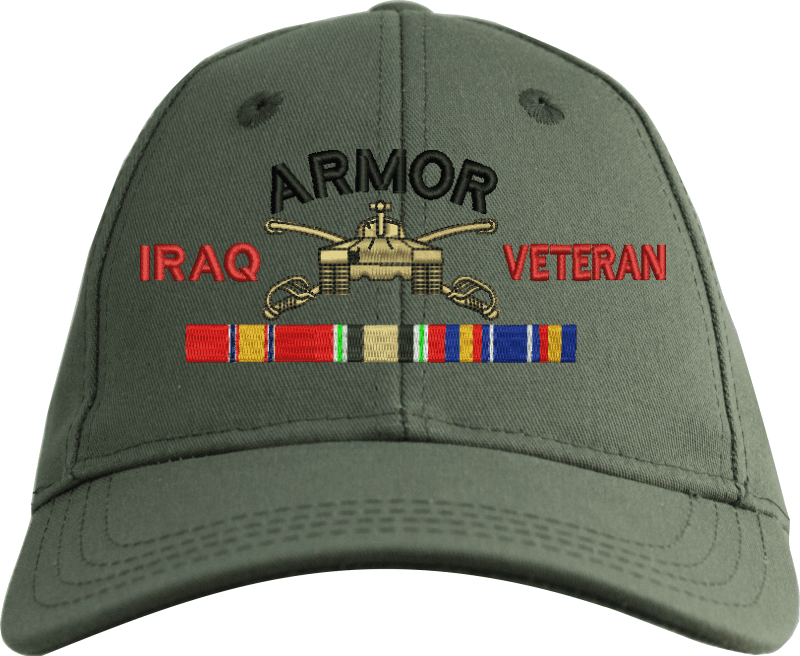 US Army Armor Iraq Veteran Embroidered Cap - US Army Branch Iraq ...