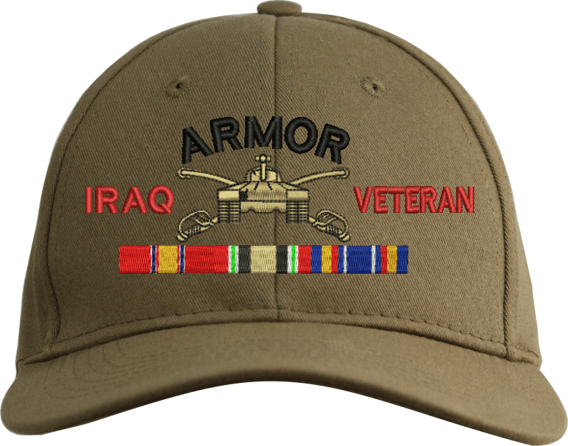 US Army Armor Iraq Veteran Embroidered Cap - US Army Branch Iraq ...