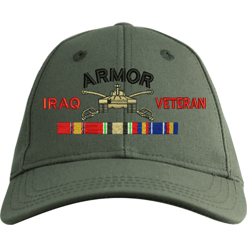 US Army Armor Iraq Veteran Embroidered Cap - US Army Branch Iraq ...