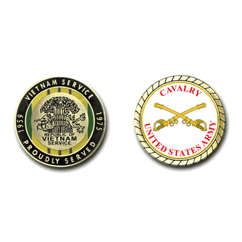 US Army Cavalry Vietnam Service Challenge Coin - US Army Branch Vietnam ...