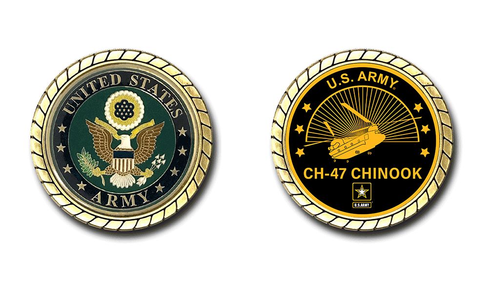 US Army CH-47 Chinook Aircraft Challenge Coin - US Army Aircraft ...