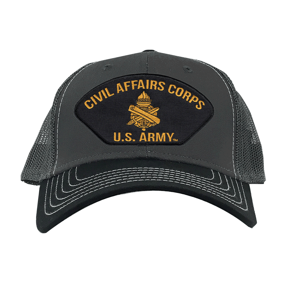 US Army Civil Affairs Corps Gray Mesh Ball Cap - US Army Branch of ...