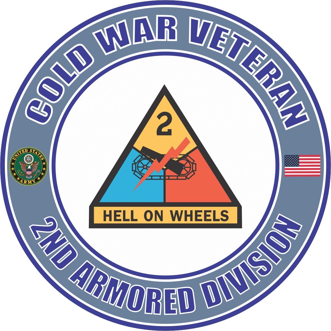 US Army Cold War 2nd Armored Division Veteran Decal - Cold War Veteran ...