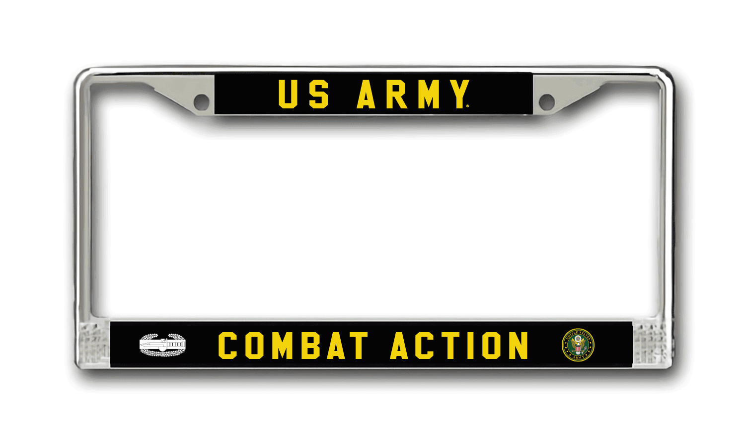 US Army Combat Action License Plate Frame - US Army Badge License Plate ...
