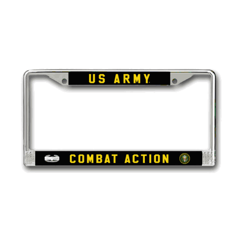US Army Combat Action License Plate Frame - US Army Badge License Plate ...