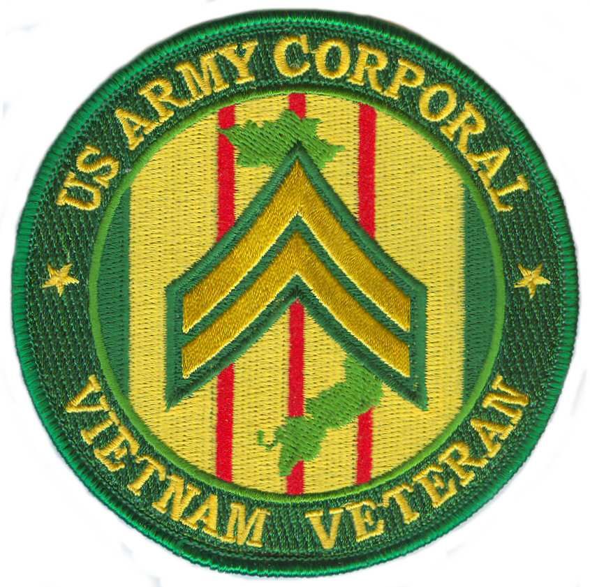 US Army Corporal Vietnam Veteran Patch - US Army Vietnam Veteran Rank ...