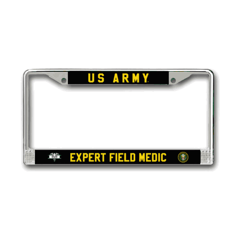 US Army Expert Field Medic License Plate Frame - US Army Badge License ...