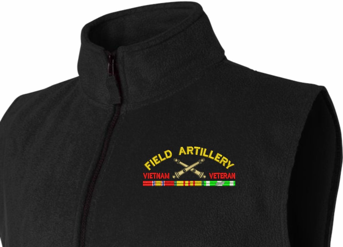 US Army Field Artillery Vietnam Veteran Fleece Vest - US Army Branch ...