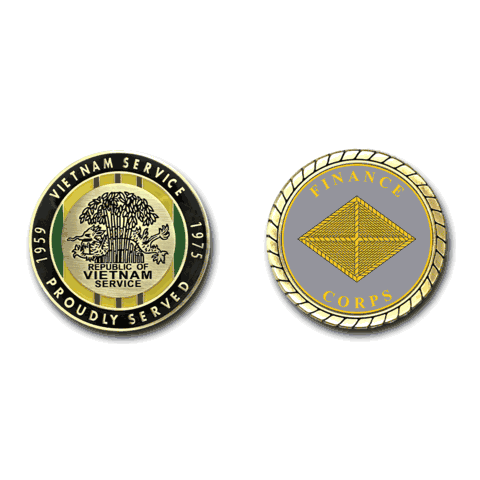 US Army Finance Corps Vietnam Service Challenge Coin - US Army Branch ...