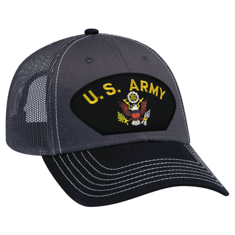US Army Gray Mesh Back Cap - New Gray Mesh Caps - PriorService.com
