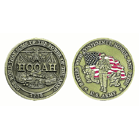 US Army HOOAH Challenge Coin - US Army Challenge Coins - PriorService.com