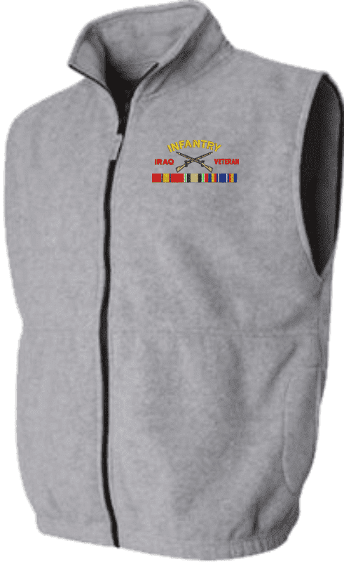 US Army Infantry Iraq Veteran Fleece Vest - US Army Branch Iraq Veteran ...