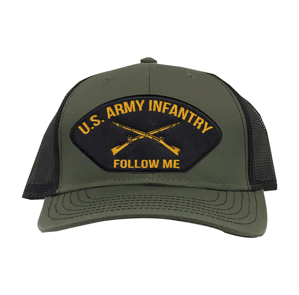 US Army Infantry OD Green Mesh Ball Cap - US Army Branch of Service OD ...
