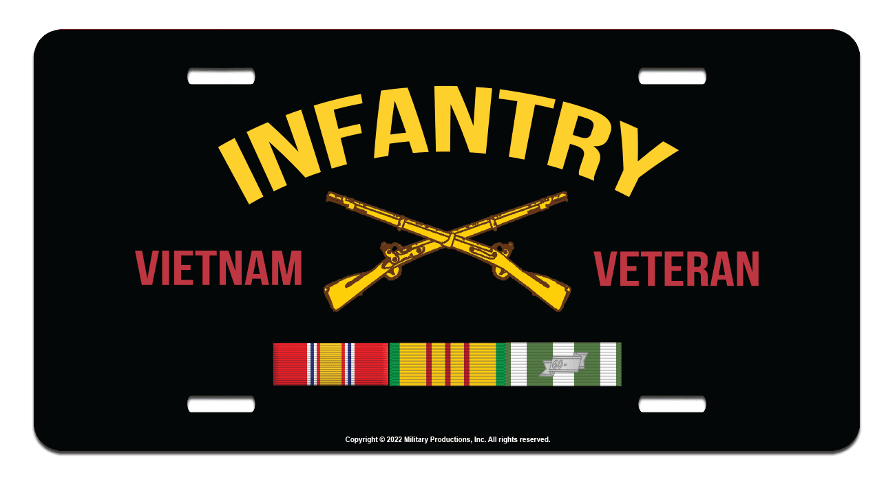 US Army Infantry Vietnam Veteran License Plate - US Army Branch of ...