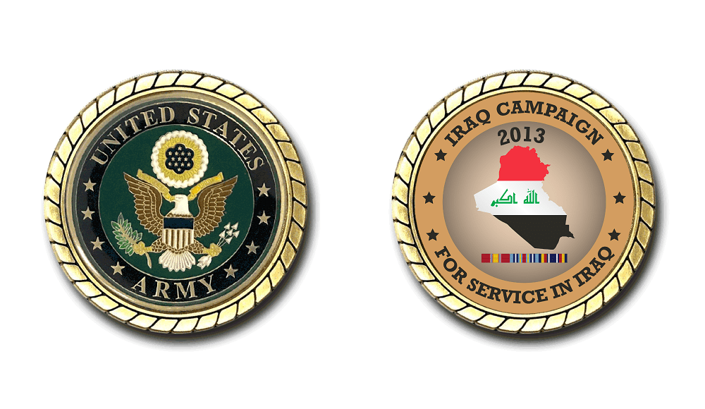US Army Iraq 2013 Challenge Coin - US Army OIF/Iraq Year of Service ...