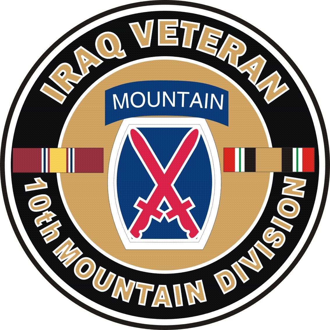 US Army Iraq Veteran 10th Mountain Decal Sticker - US Army Iraq Veteran ...