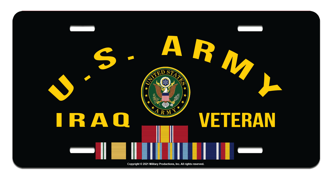 US Army Iraq Veteran License Plate - Iraq Veteran License Plates ...