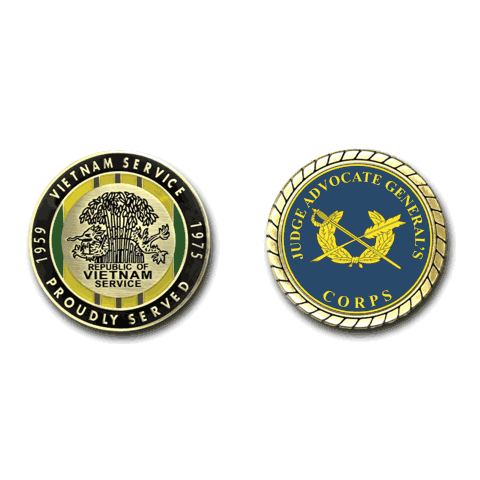 US Army Judge Advocate General Vietnam Service Challenge Coin - US Army ...