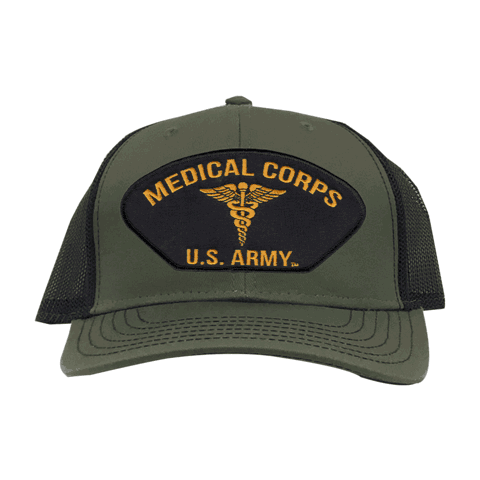 US Army Medical Corps OD Green Mesh Ball Cap - US Army Branch of ...