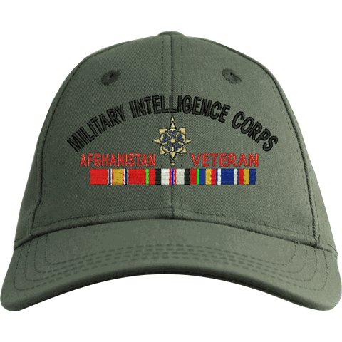 US Army Military Intelligence Corps Afghanistan Veteran Embroidered Cap ...