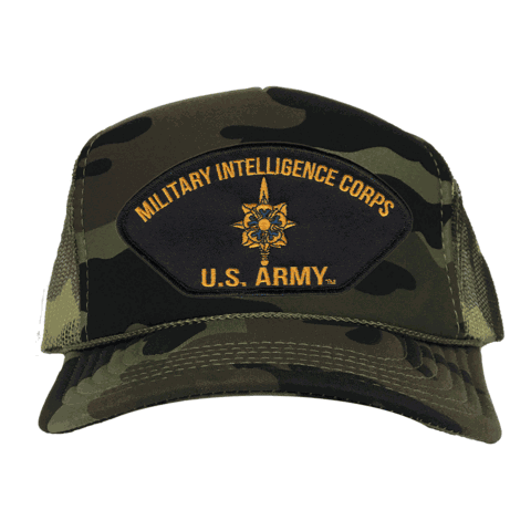 US Army Military Intelligence Corps Camo Mesh Ball Cap - US Army Branch ...