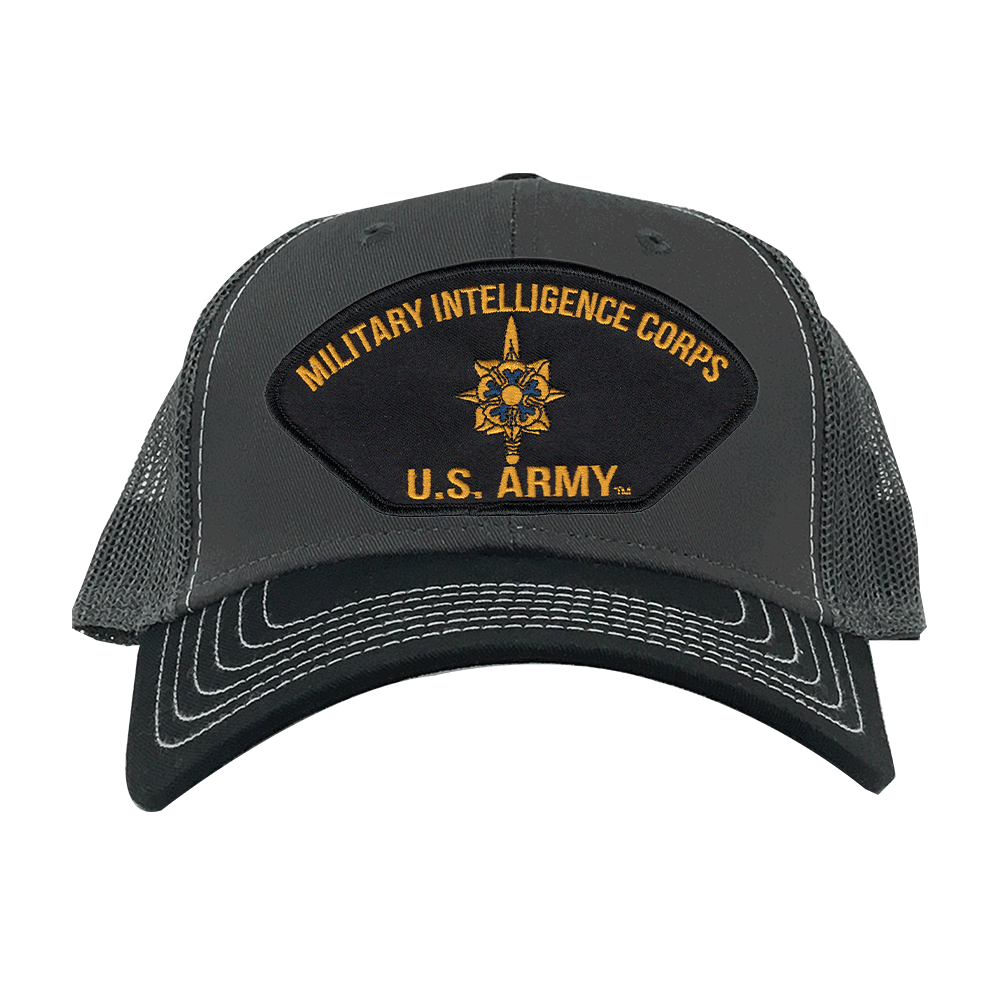 US Army Military Intelligence Corps Gray Mesh Ball Cap - US Army Branch ...