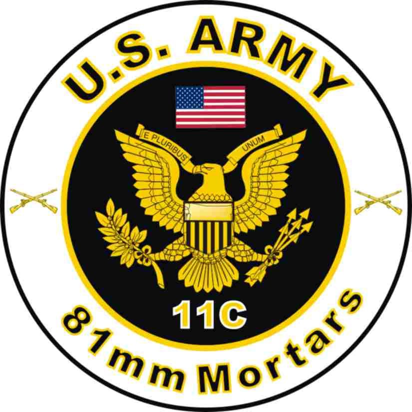 US Army MOS 11C 81mm Mortars Decal - US Army MOS Decals - PriorService.com