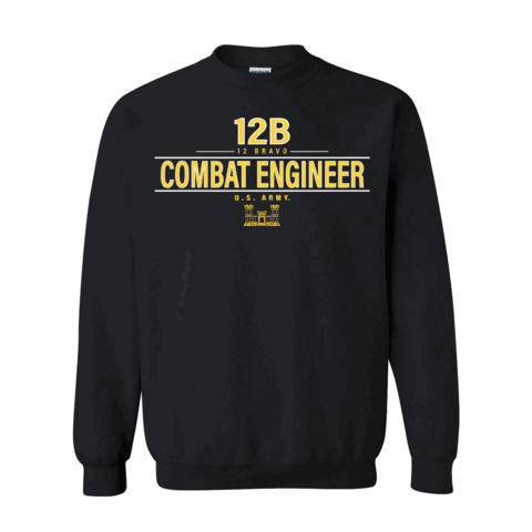 US Army MOS 12b Combat Engineer Sweatshirt - US Army Corps of Engineers ...