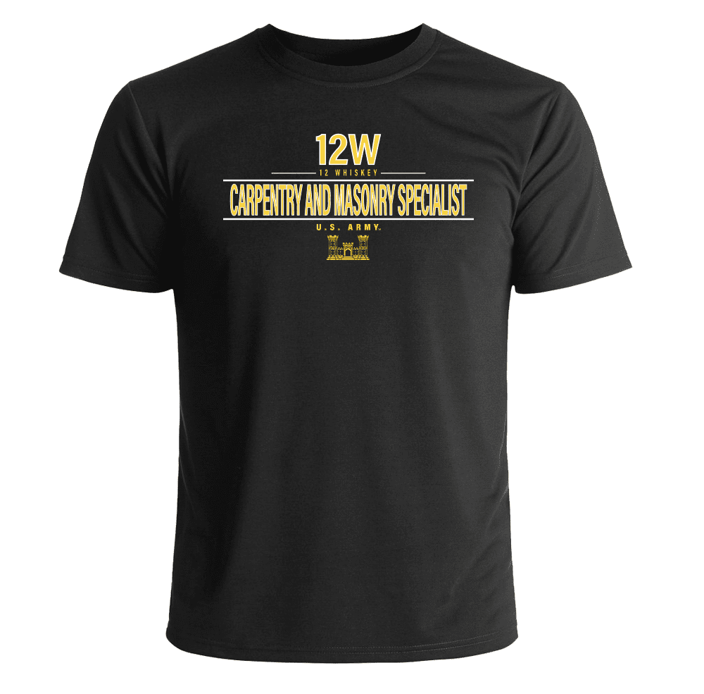 US Army MOS 12w Carpentry And Masonry Specialist T-Shirt - US Army ...