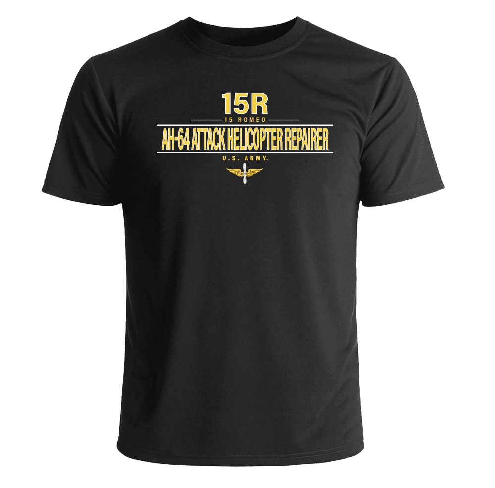 US Army MOS 15r AH-64 Attack Helicopter Repairer T-Shirt - US Army ...