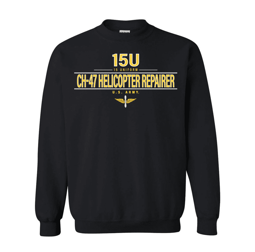 US Army MOS 15u CH-47 Helicopter Repairer Sweatshirt - US Army Aviation ...