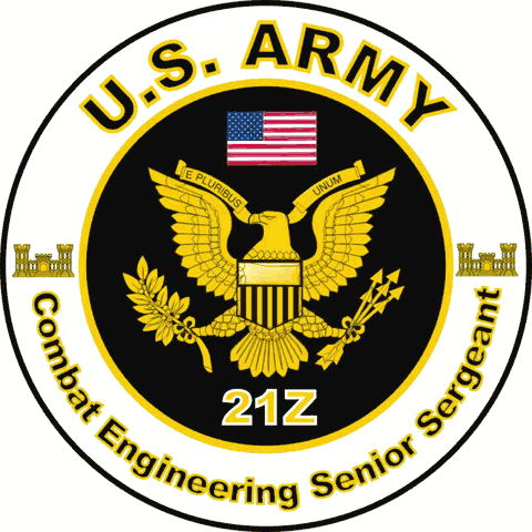 US Army MOS 21Z Combat Engineering Senior Sergeant Decal - US Army MOS ...