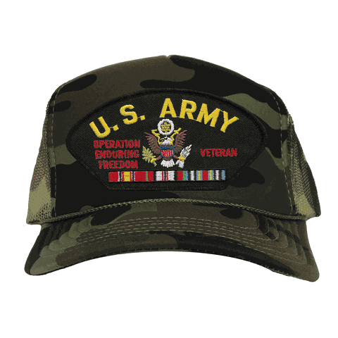 US Army Operation Enduring Freedom Veteran Camo Mesh Back Cap - New ...