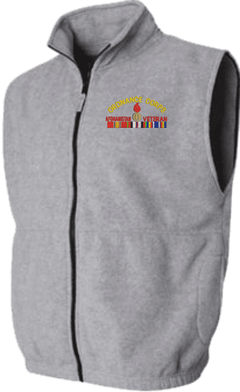 US Army Ordnance Corps Afghanistan Veteran Fleece Vest - US Army Branch ...