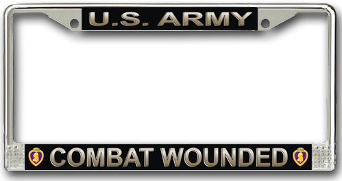 US Army Purple Heart Combat Wounded License Plate Frame - US Army ...