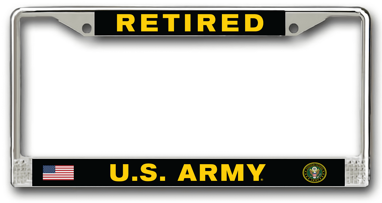 US Army Retired License Plate Frame - New Retired and Veteran License ...
