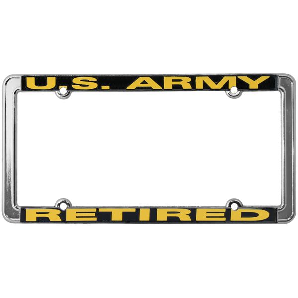 US Army Retired Thin Rim License Plate Frame - US Army License Plate ...