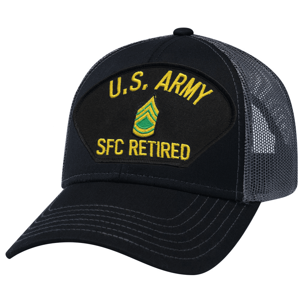 US Army Sergeant First Class Retired Mesh Back Cap - New Mesh Caps ...
