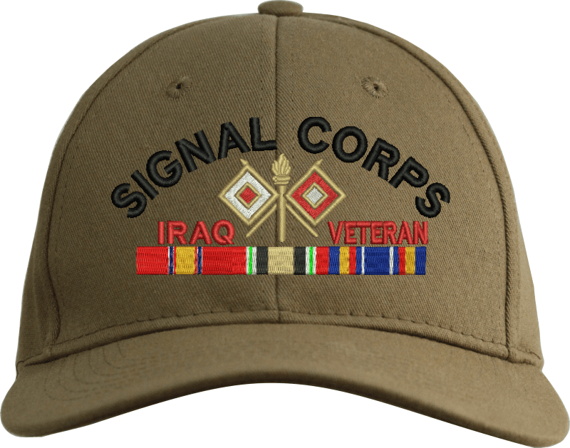 US Army Signal Corps Iraq Veteran Embroidered Cap - US Army Branch Iraq ...